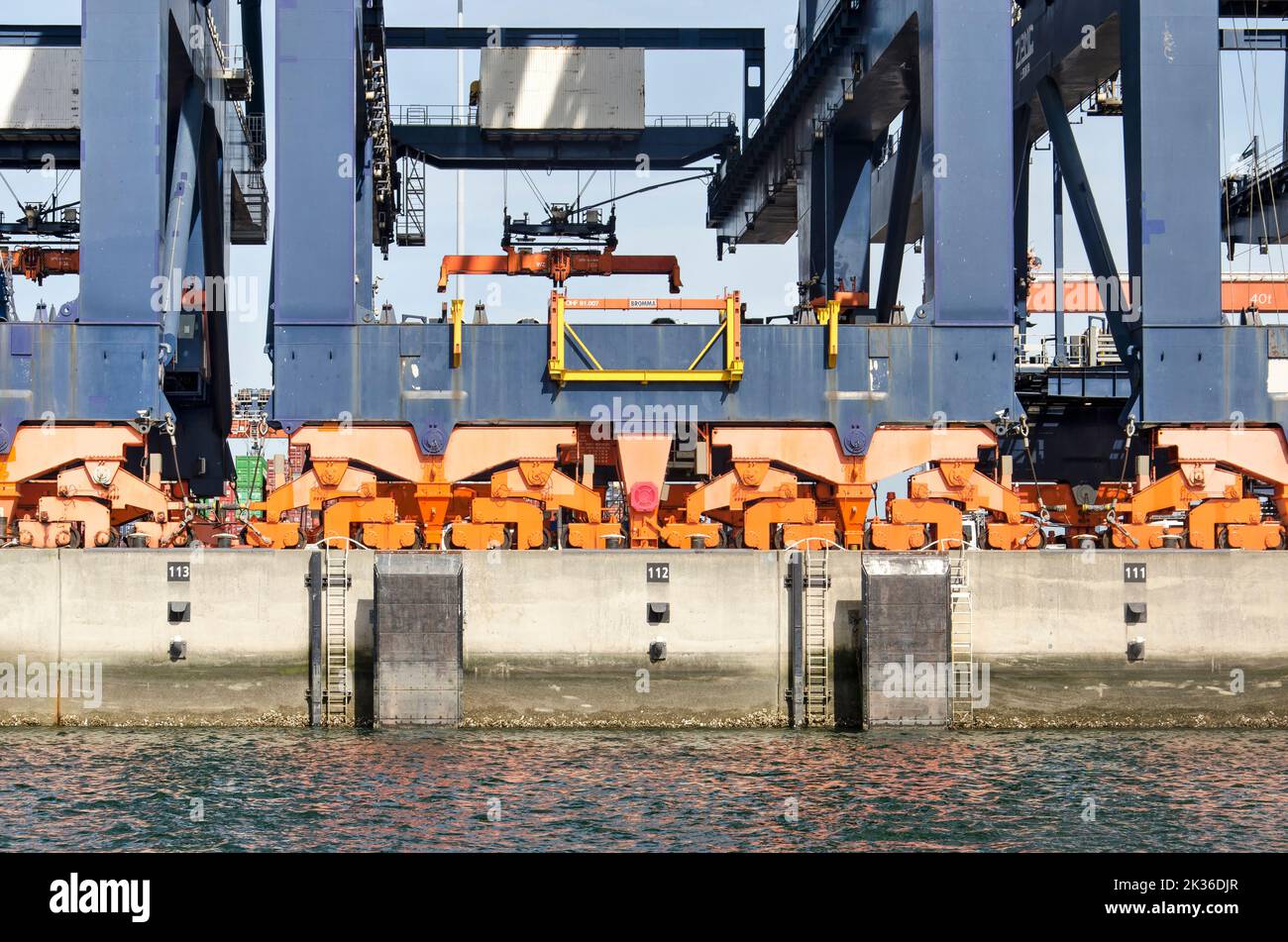Rotterdam, The Netherlands, September 12, 2022: large container cranes ...
