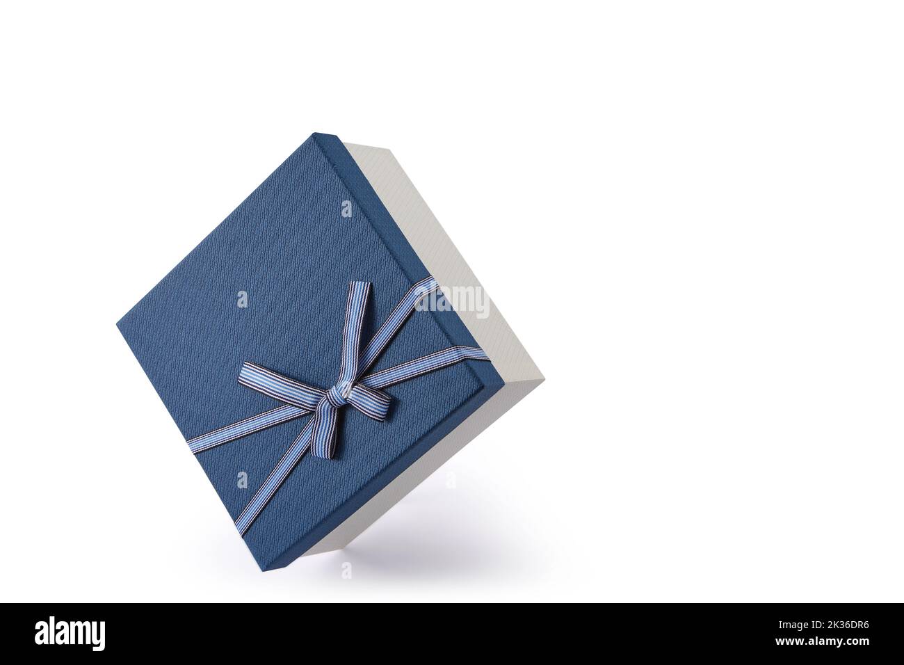 Blue Gift Box Isolated on White Stock Photo - Alamy