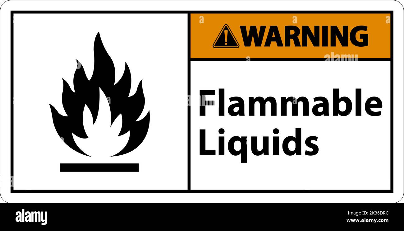 Warning Flammable Liquids Sign On White Background Stock Vector Image ...