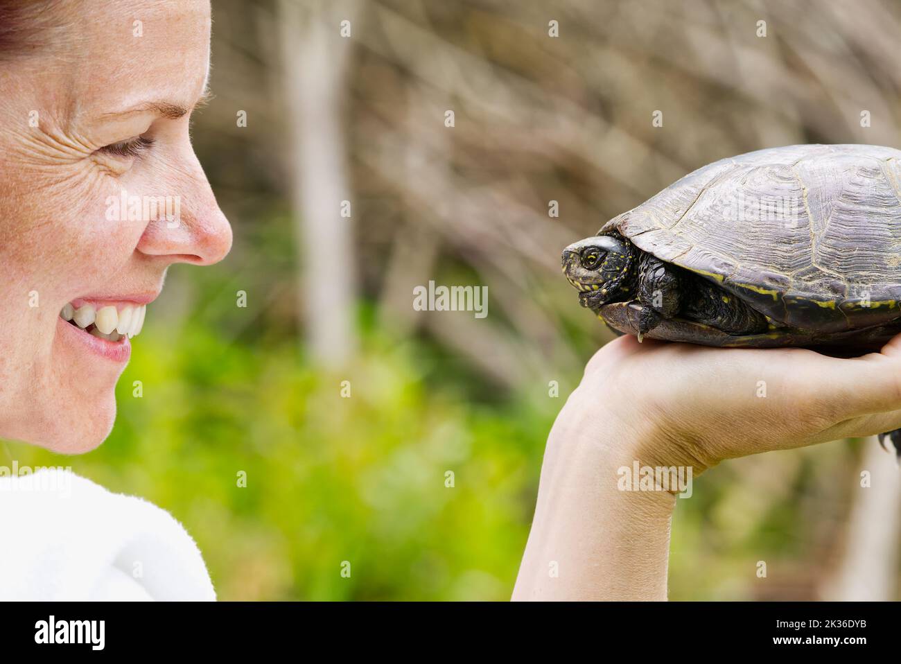 Woman hold turtle hi-res stock photography and images - Alamy