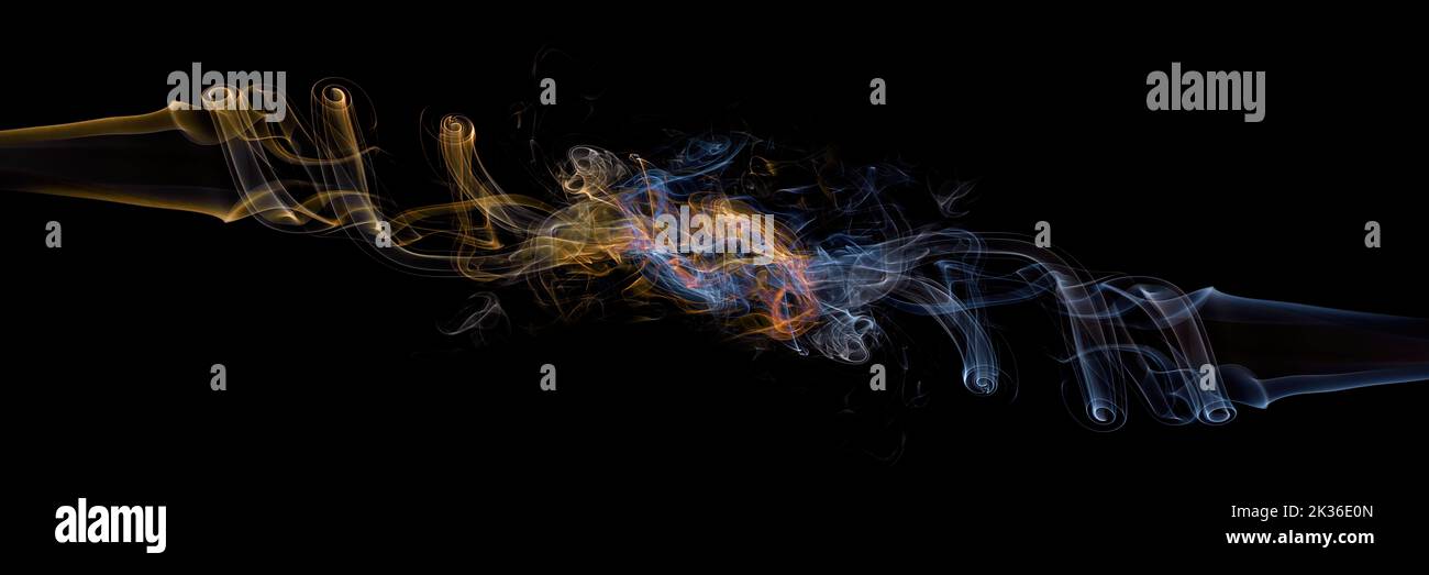Abstract Smoke on black Background. Abstract flowing steam of air ...