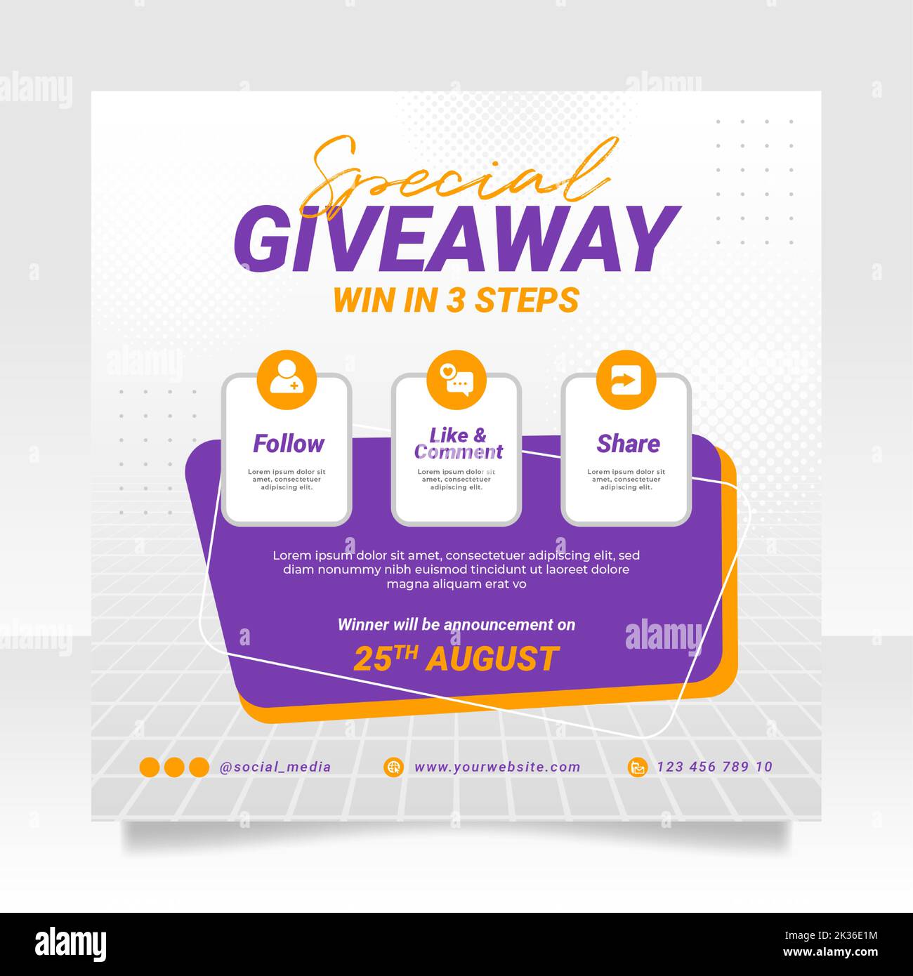 Giveaway contest social media post banner template Stock Vector Image ...
