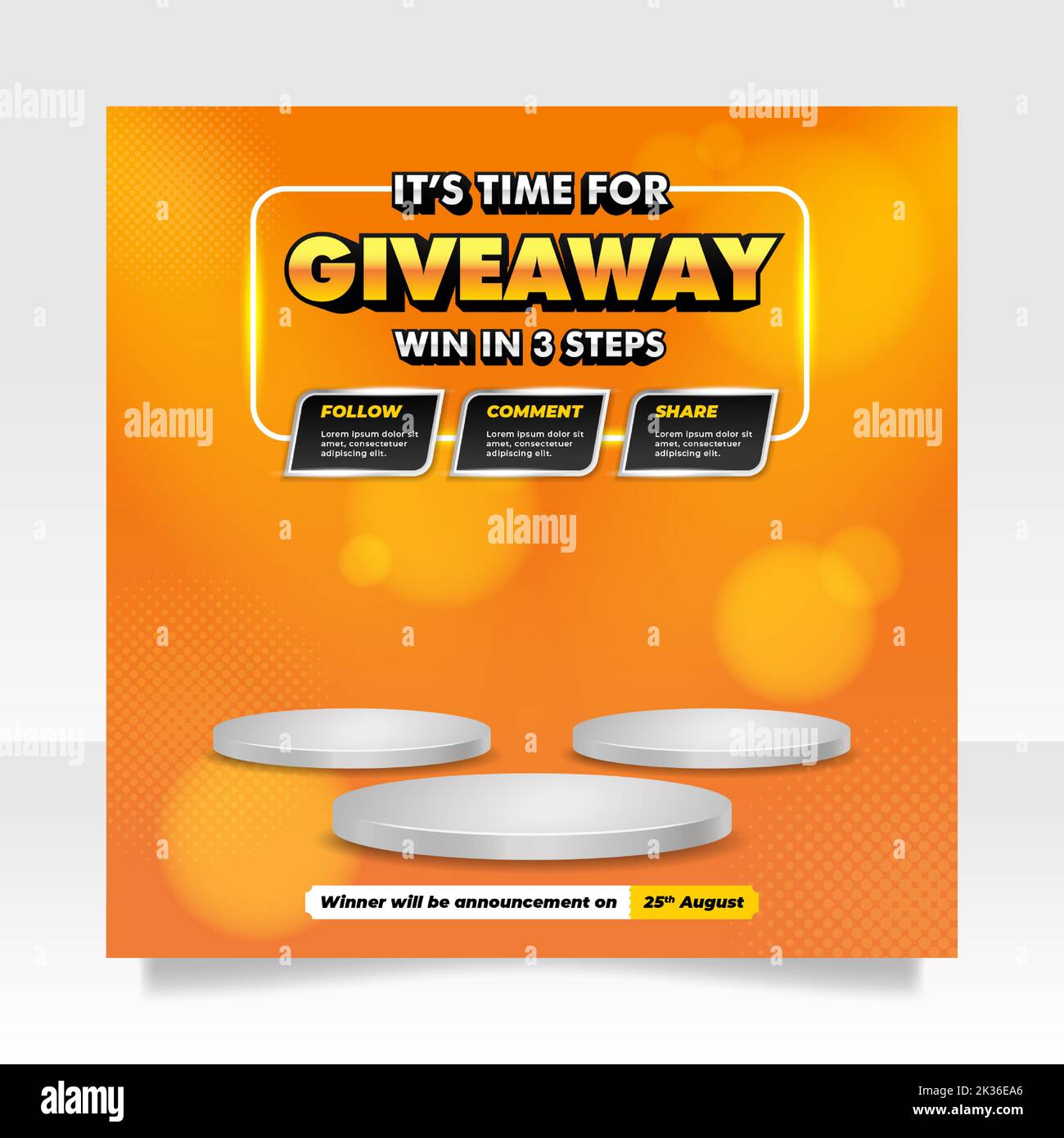 Giveaway contest social media post banner template Stock Vector Image ...