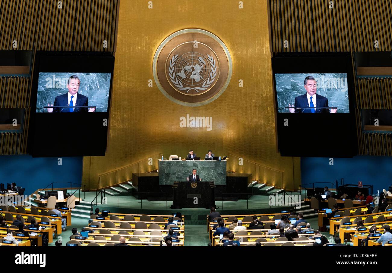 United Nations 24th Sep 2022 Chinese State Councilor And Foreign