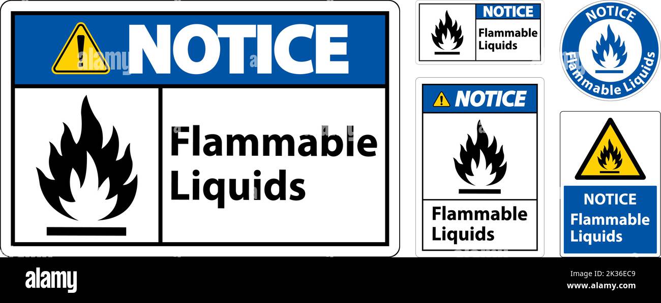 Notice Flammable Liquids Sign On White Background Stock Vector Image ...