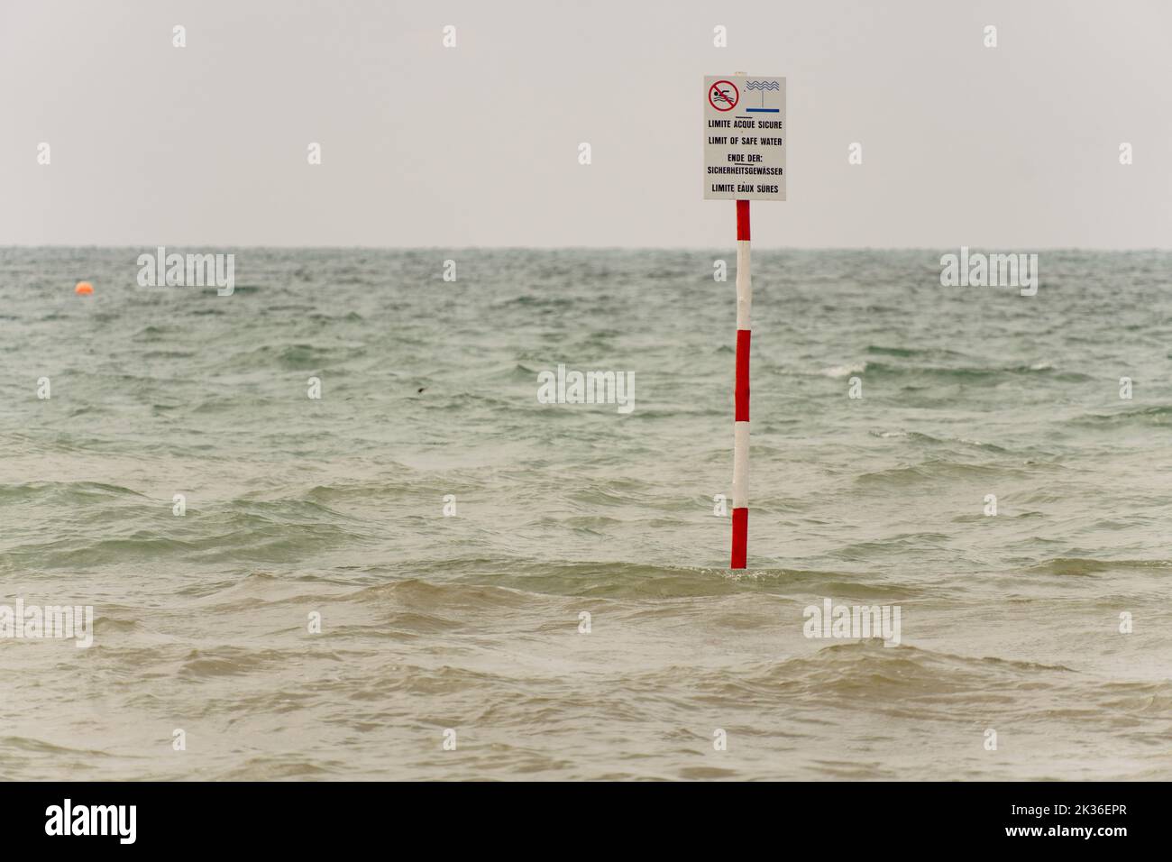 A warning sign in the sea Stock Photo - Alamy