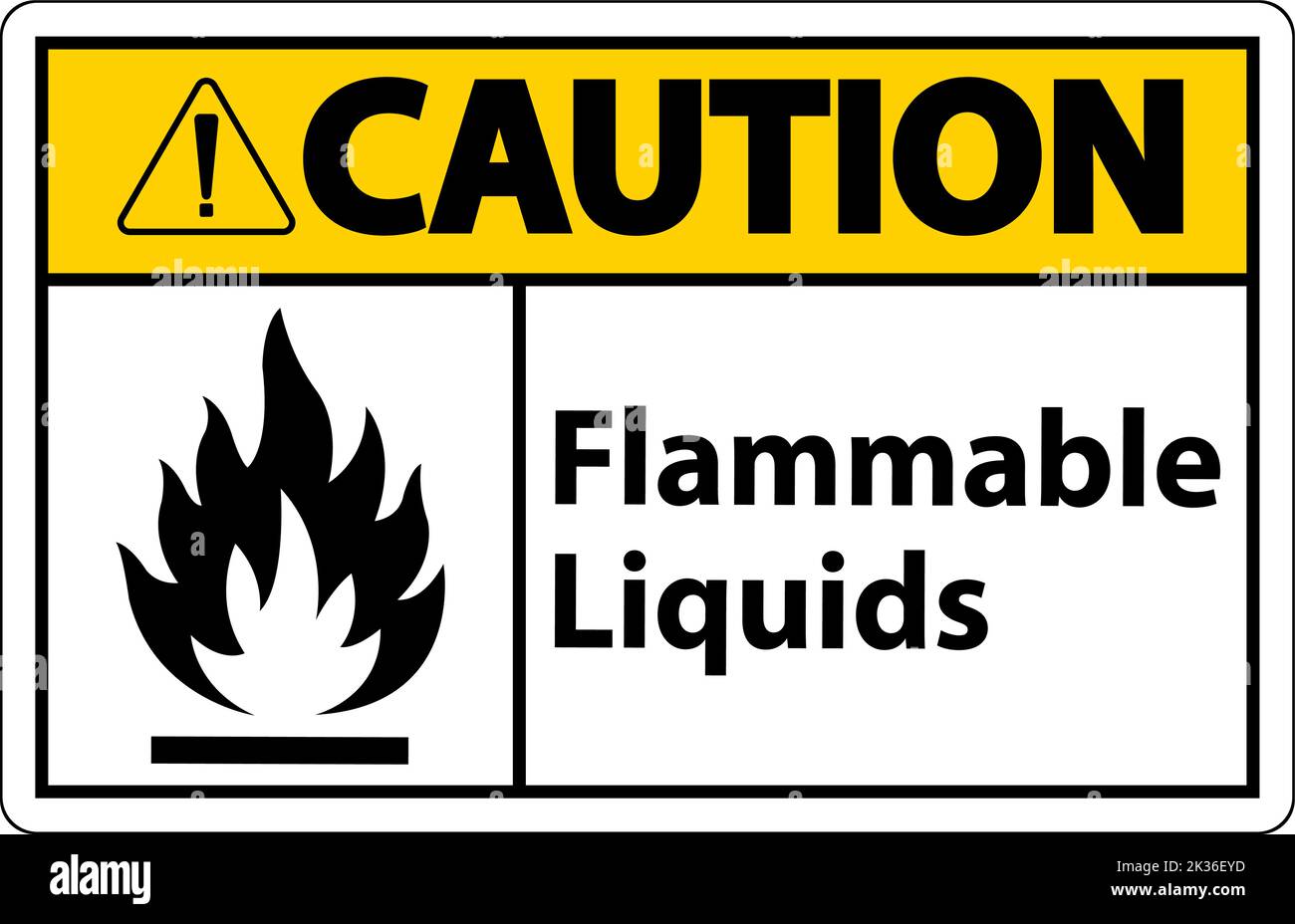 Caution Flammable Liquids Sign On White Background Stock Vector Image ...