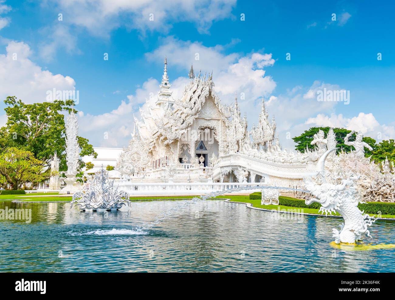 The white temple (Wat Rong Khun) in Chiang Rai city, Thailand ...