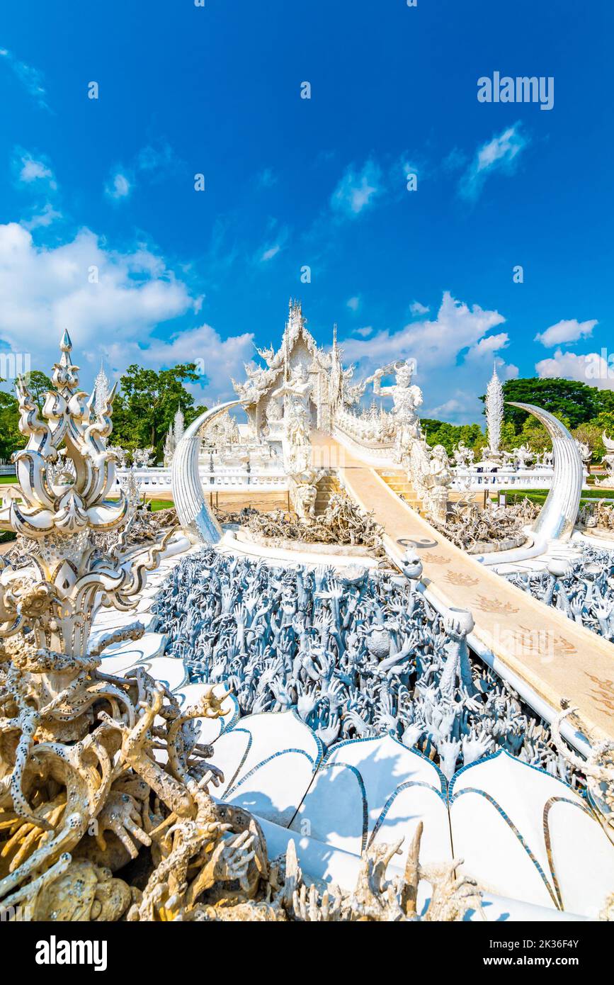The white temple (Wat Rong Khun) in Chiang Rai city, Thailand ...