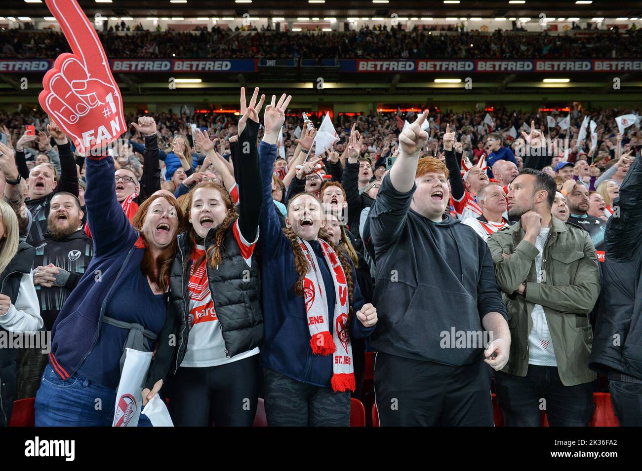 Manchester, England -24th September 2022 - Fans of St Helens. Rugby ...