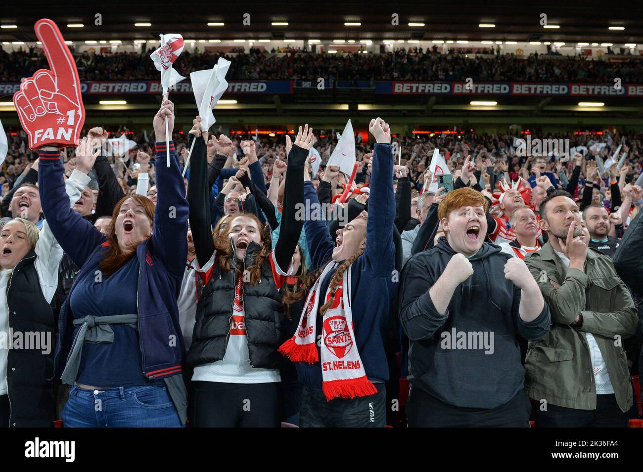 Manchester, England -24th September 2022 - Fans of St Helens. Rugby ...
