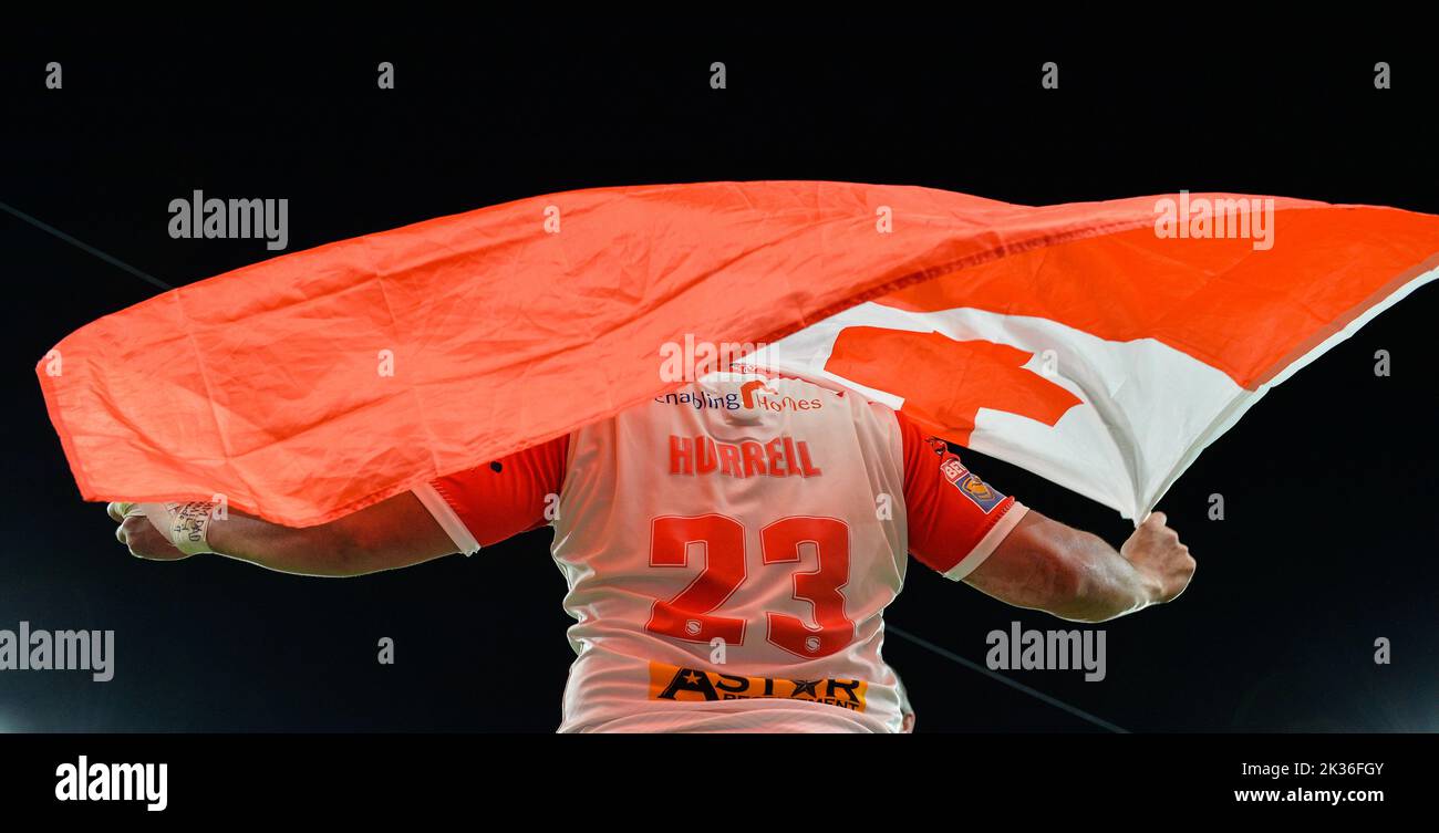 Manchester, England -24th September 2022 - Konrad Hurrell of St Helens ...
