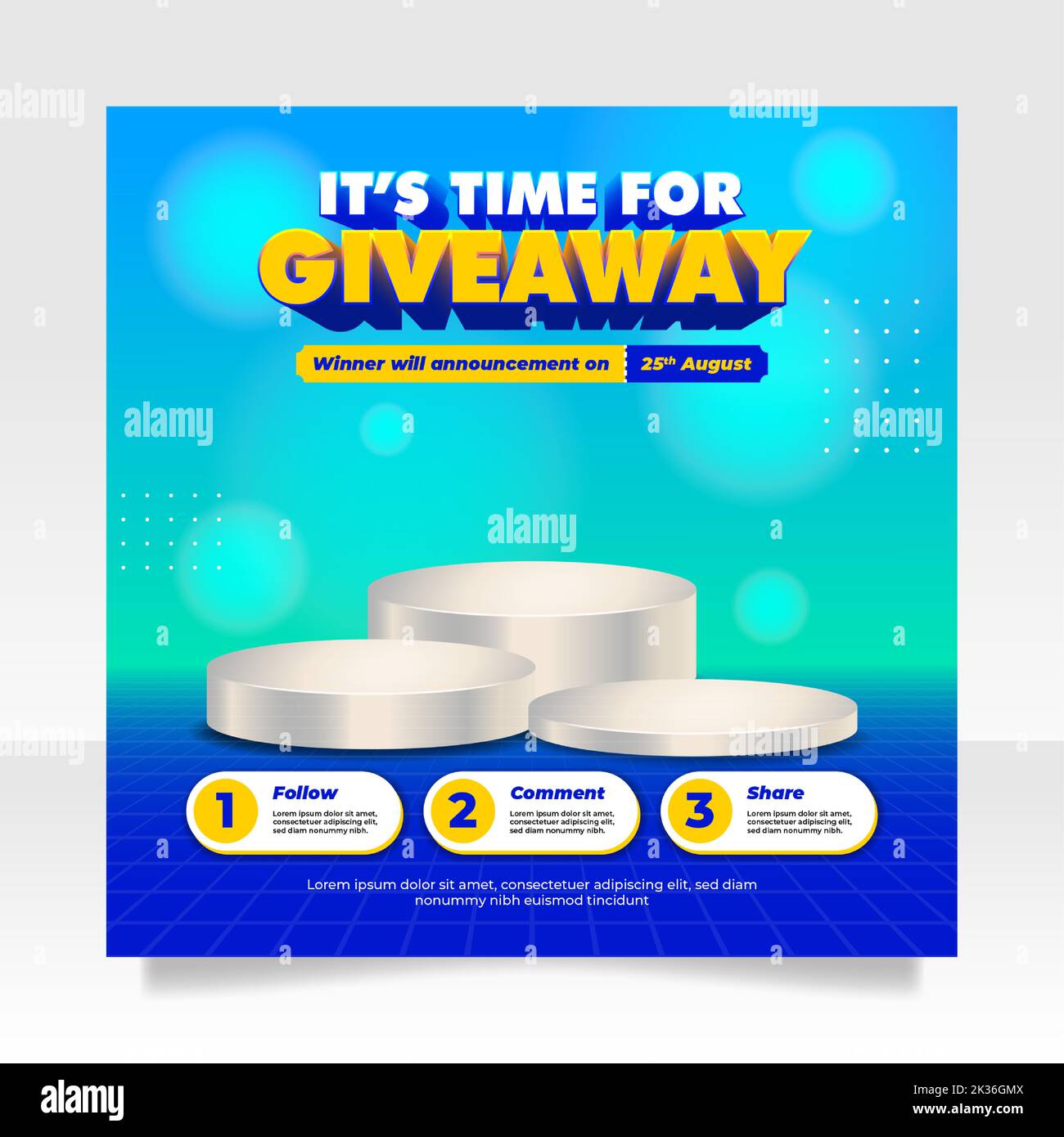 Giveaway contest social media post banner template Stock Vector Image ...