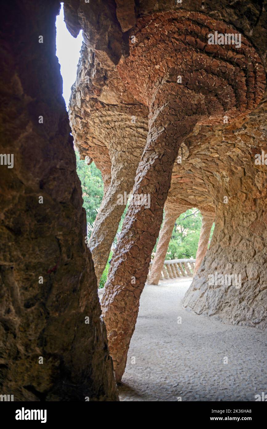 Place under terraces on decorative sloping columns and parapet in ...