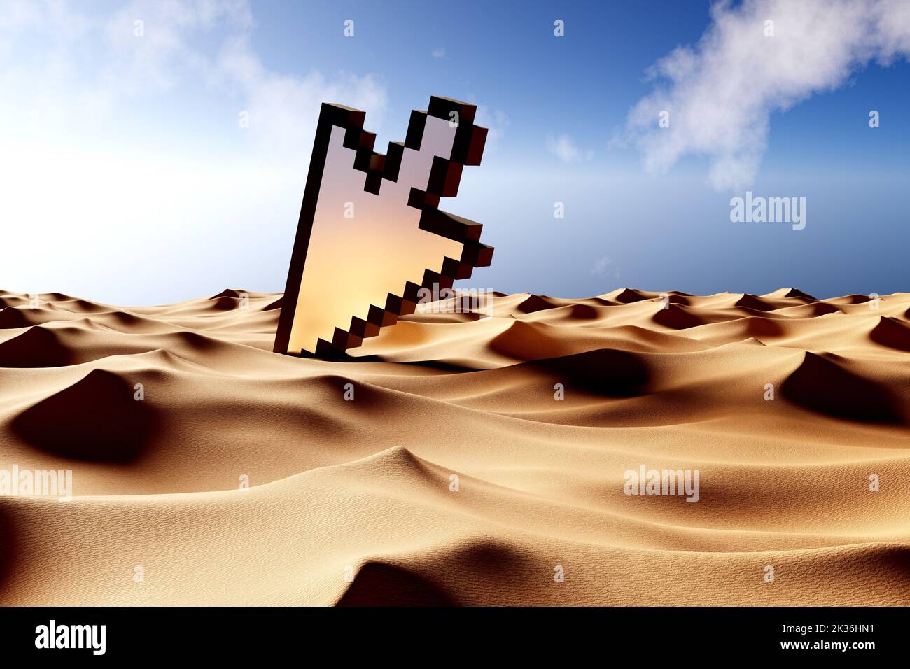 Fallen Down Error Crashed Computer Mouse Cursor Pixel Pointer in Desert ... Fallen Down Error Crashed Computer Mouse Cursor Pixel Pointer in Desert ...