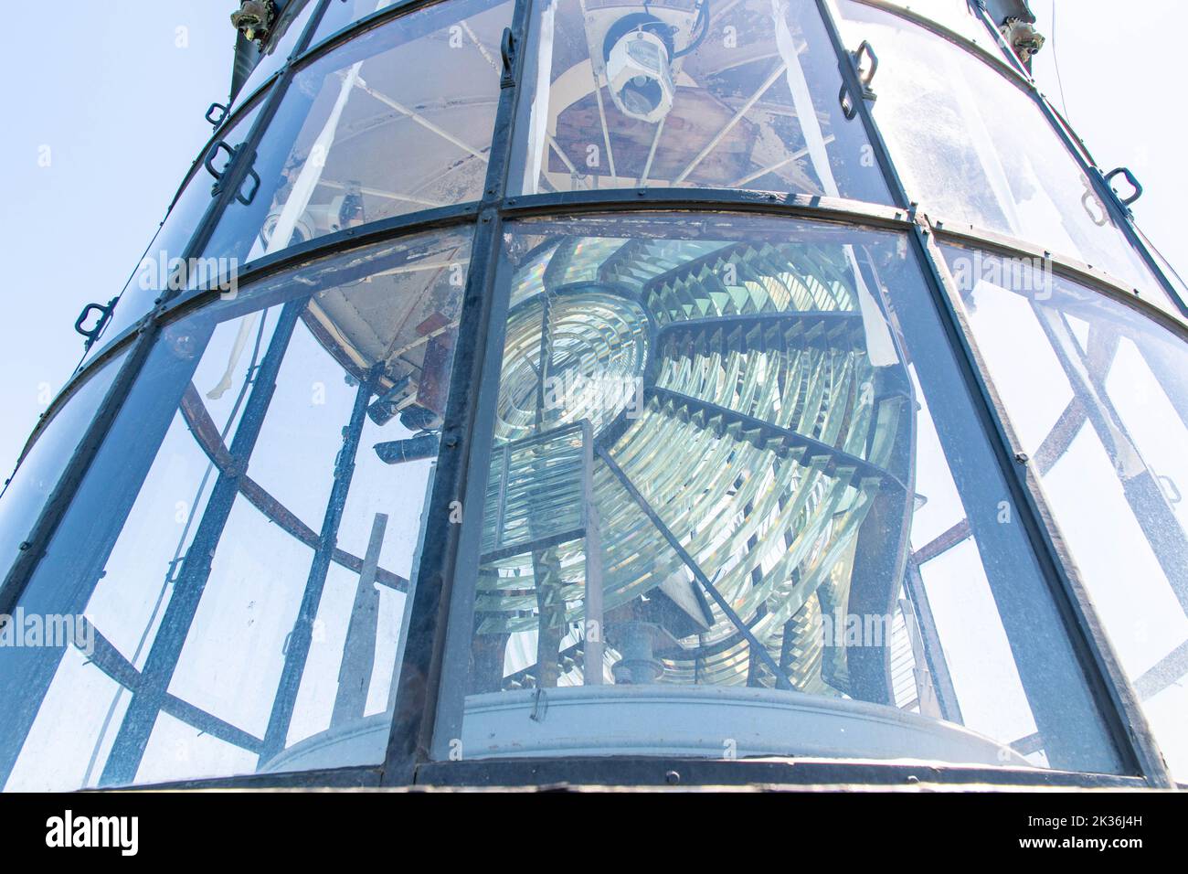 Lighthouse lamp with copper dome and spotlight Stock Photo - Alamy