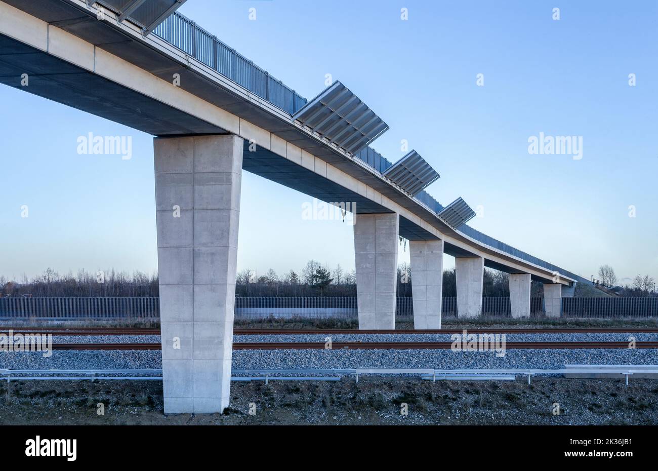 The historic stone bridge over a highway in Denmark Stock Photo - Alamy