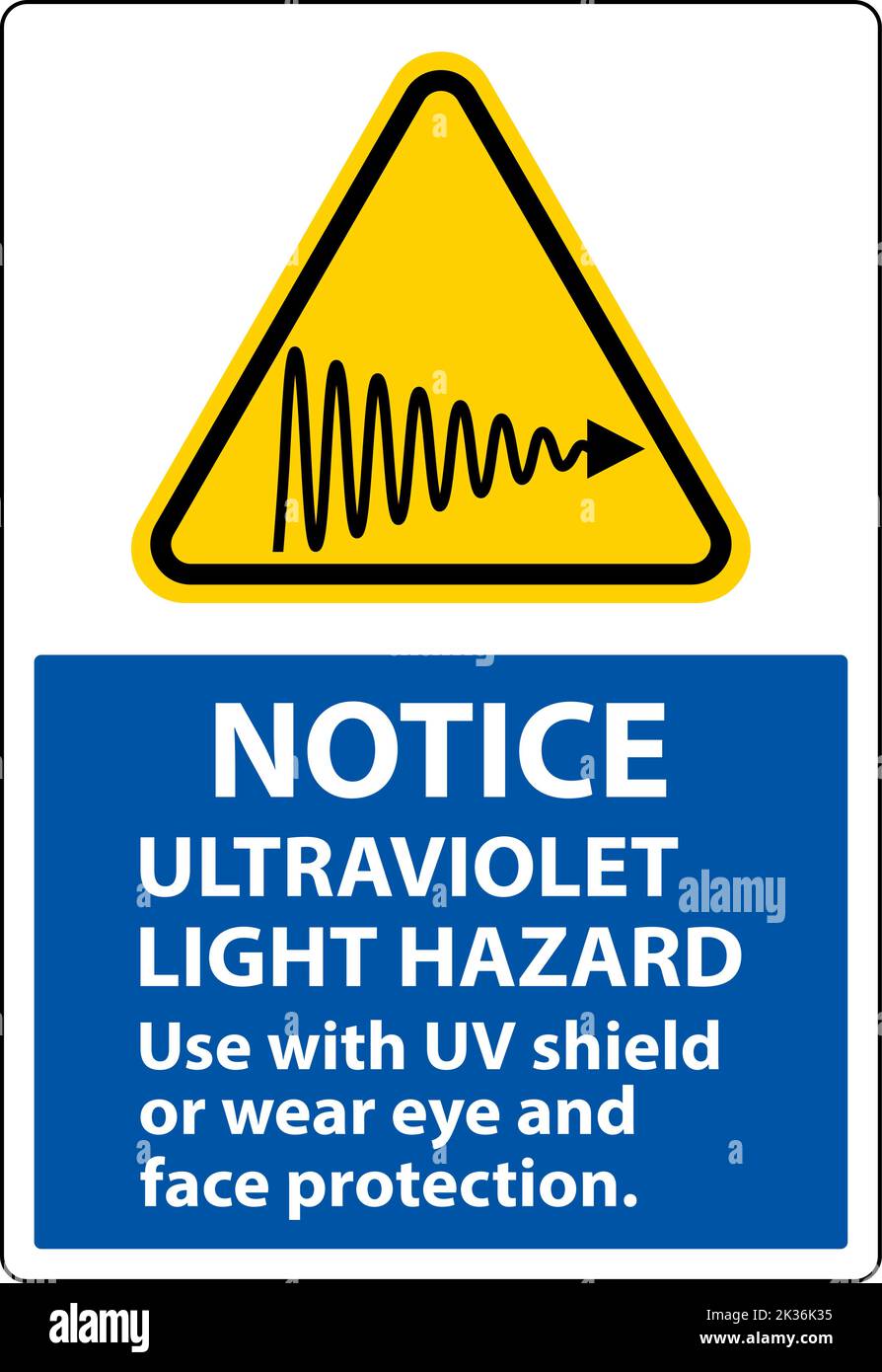 Notice Ultraviolet Light Hazard Label On White Background Stock Vector ...