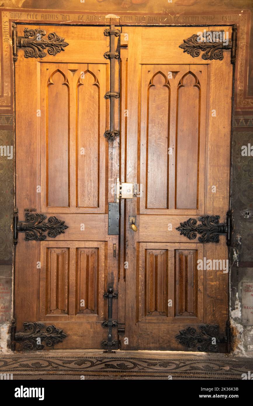 Paris, France. August 2022. Old front doors in Paris. High quality ...