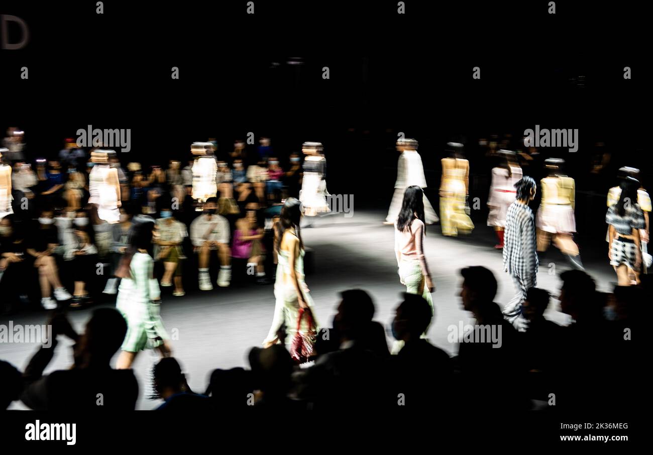SHANGHAI, CHINA - SEPTEMBER 24, 2022 - Models walk the runway during ...