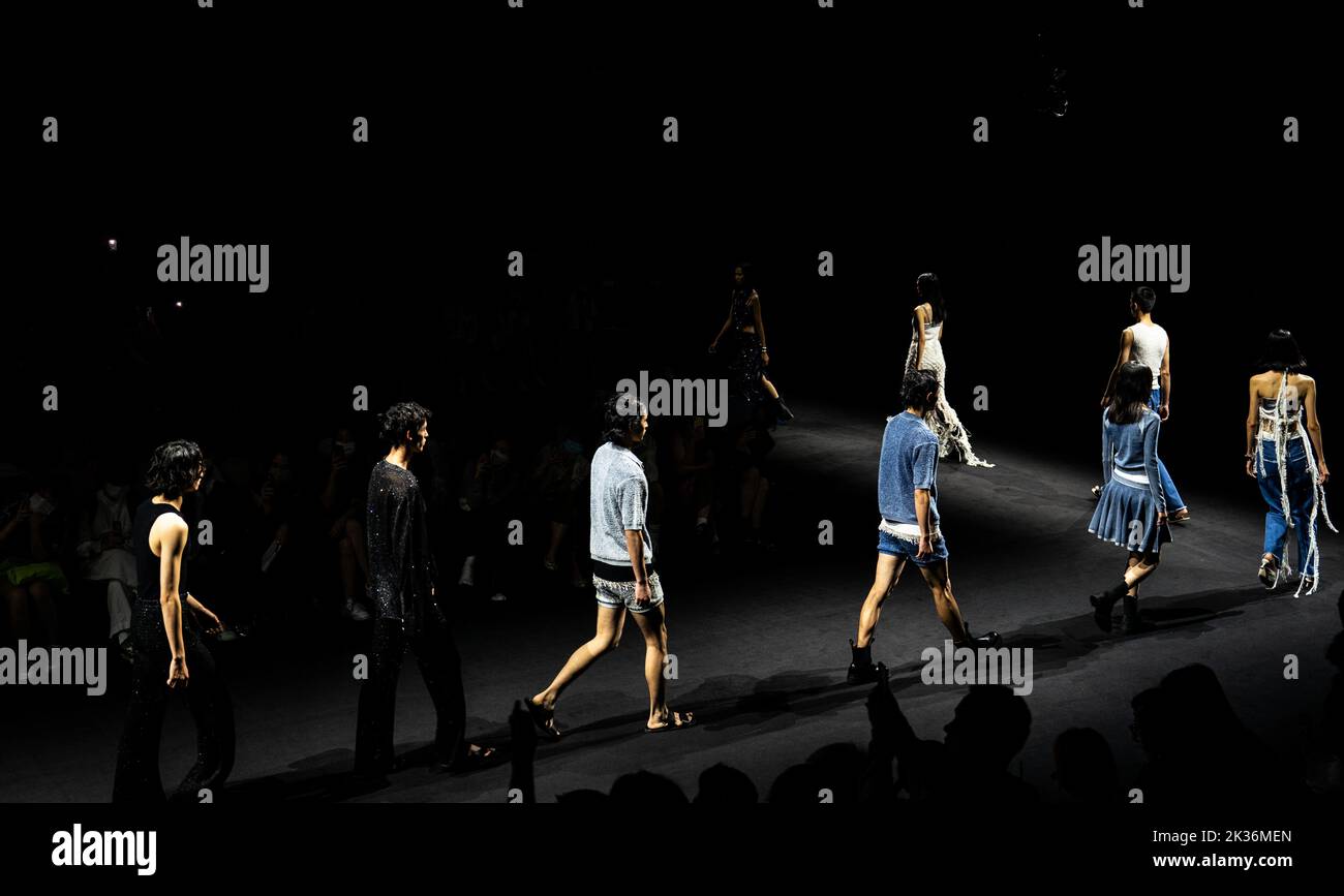 SHANGHAI, CHINA - SEPTEMBER 24, 2022 - Models walk the runway during ...