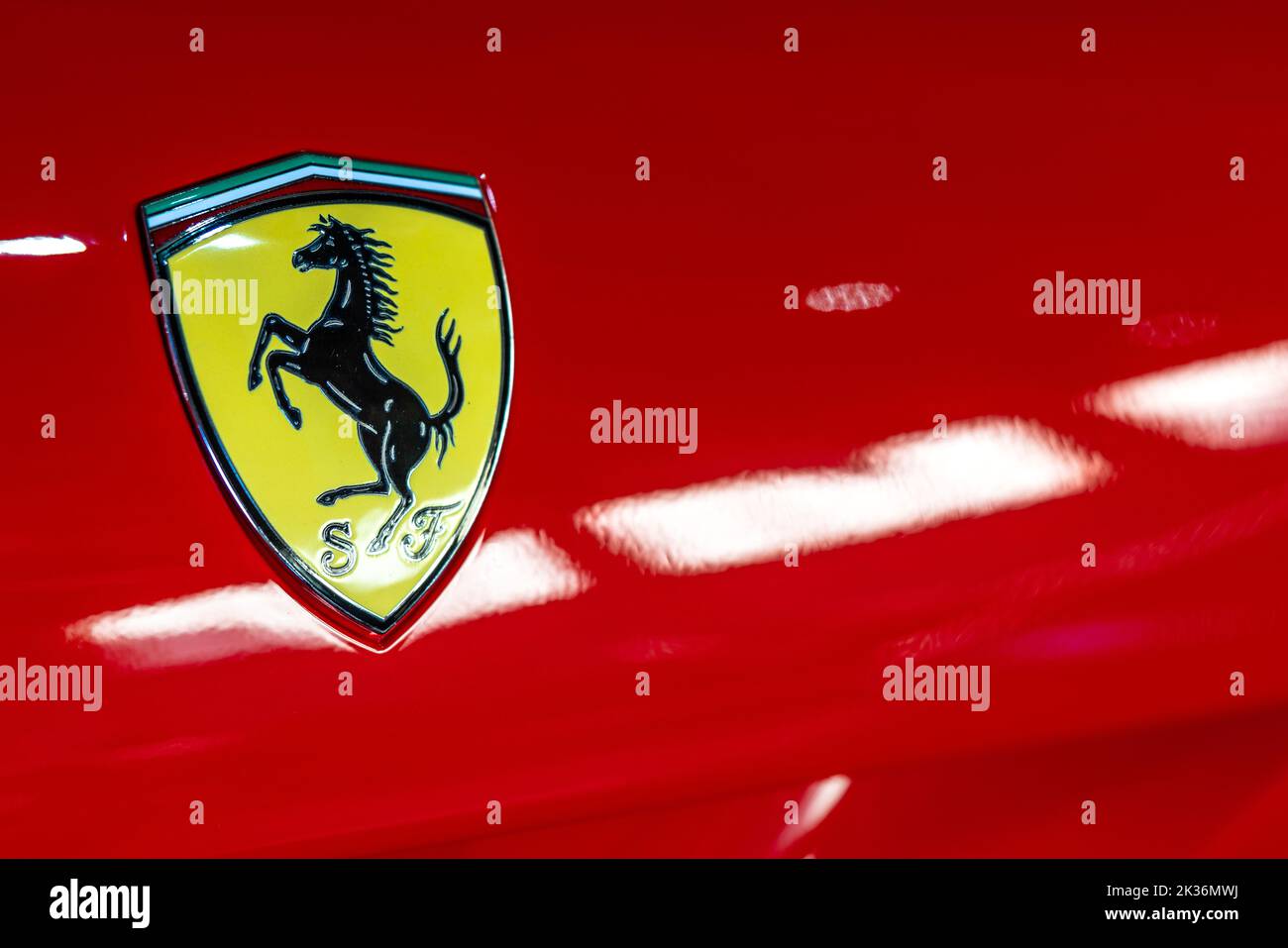 Ferrari F12 berlinetta Scuderia wing badge Stock Photo - Alamy