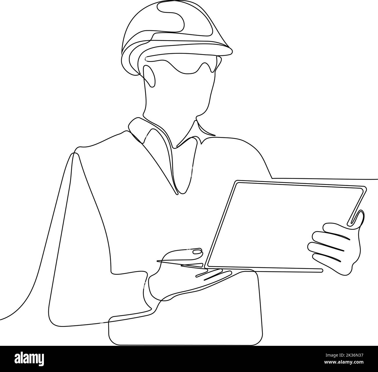 construction manager and engineer working on building site. Vector ...