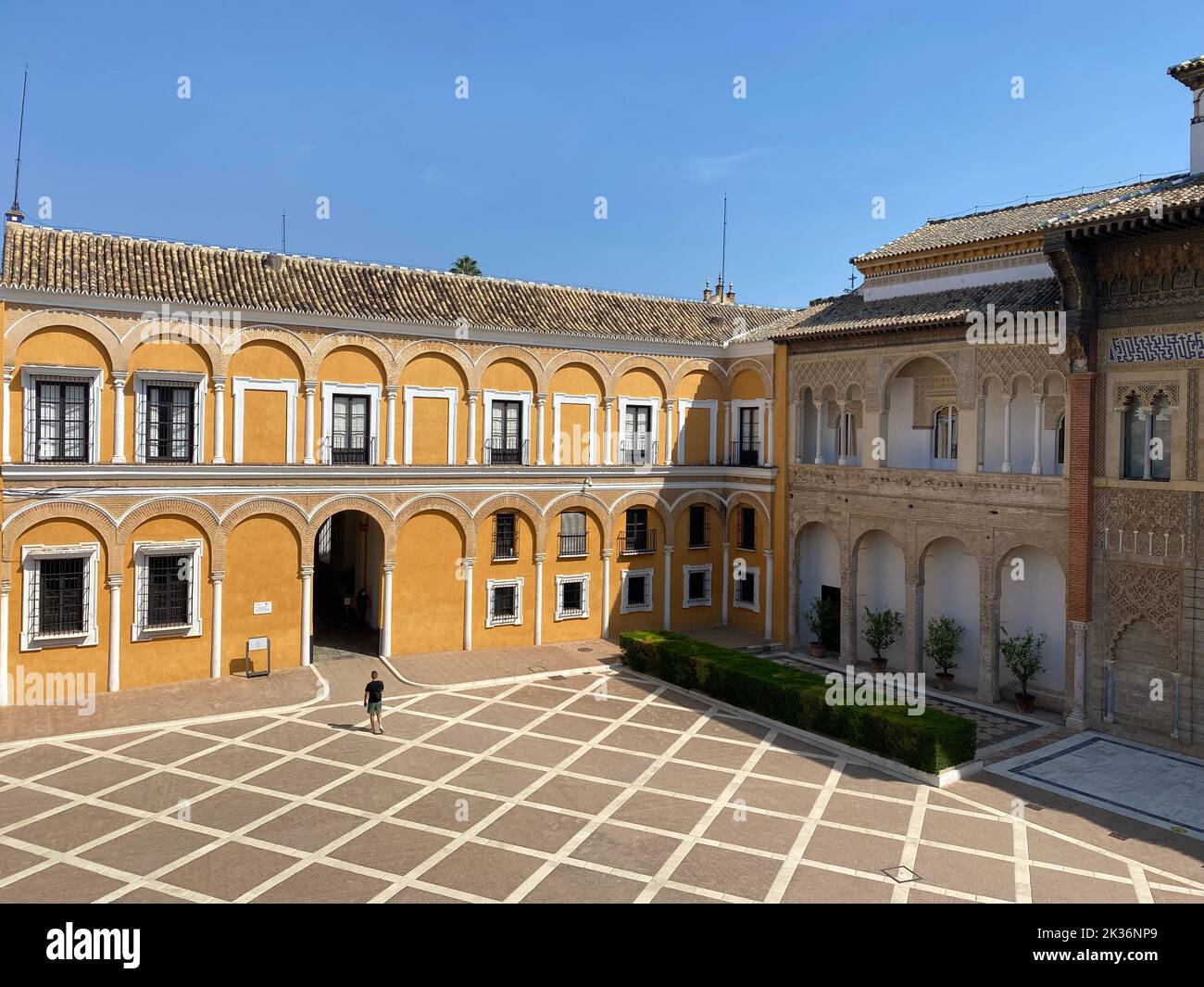 Royal Alcazar of Seville, a walled palatial complex built in different ...