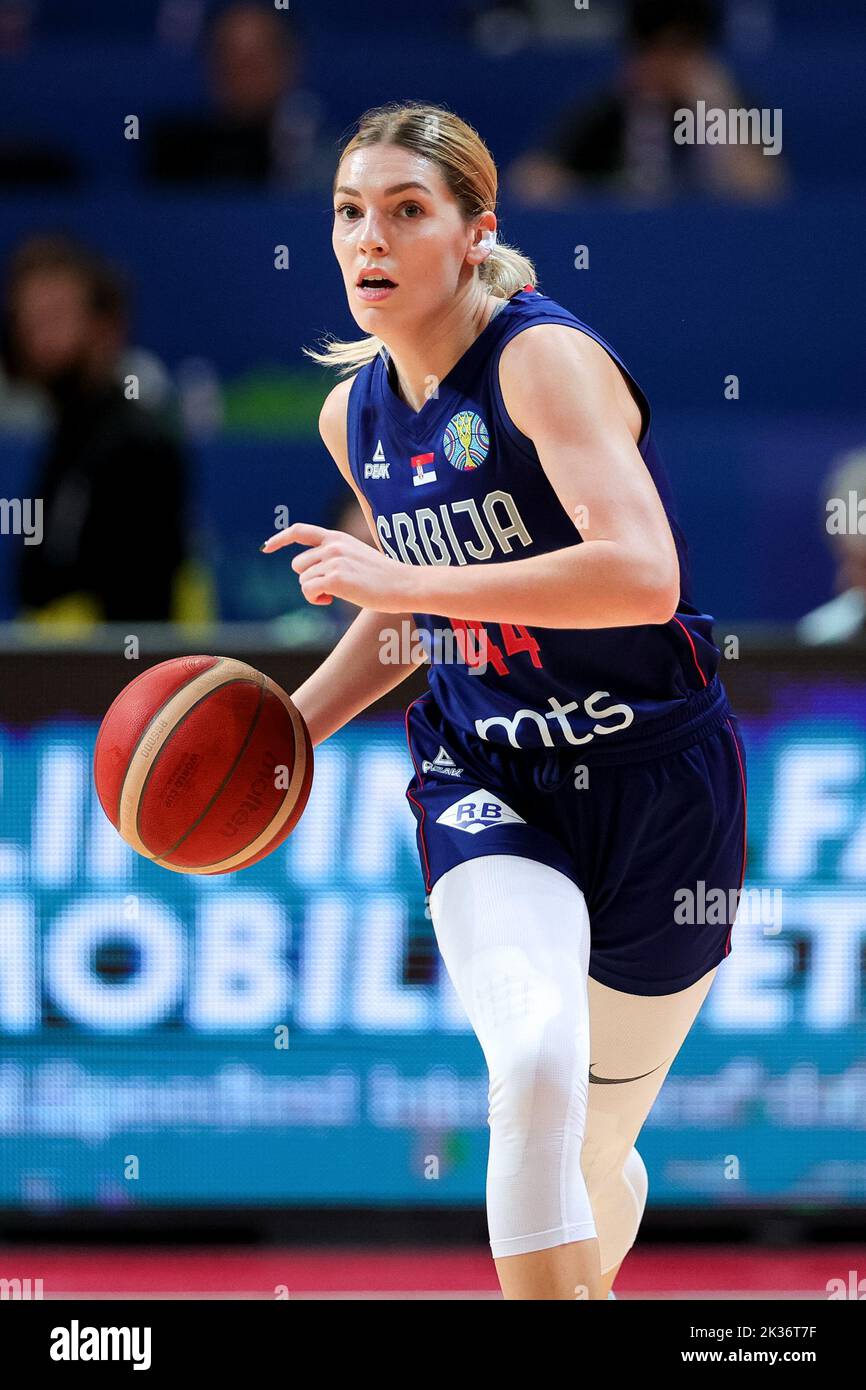 Sydney, Australia, 25 September, 2022. Katarina Zec of Serbia dribbles ...