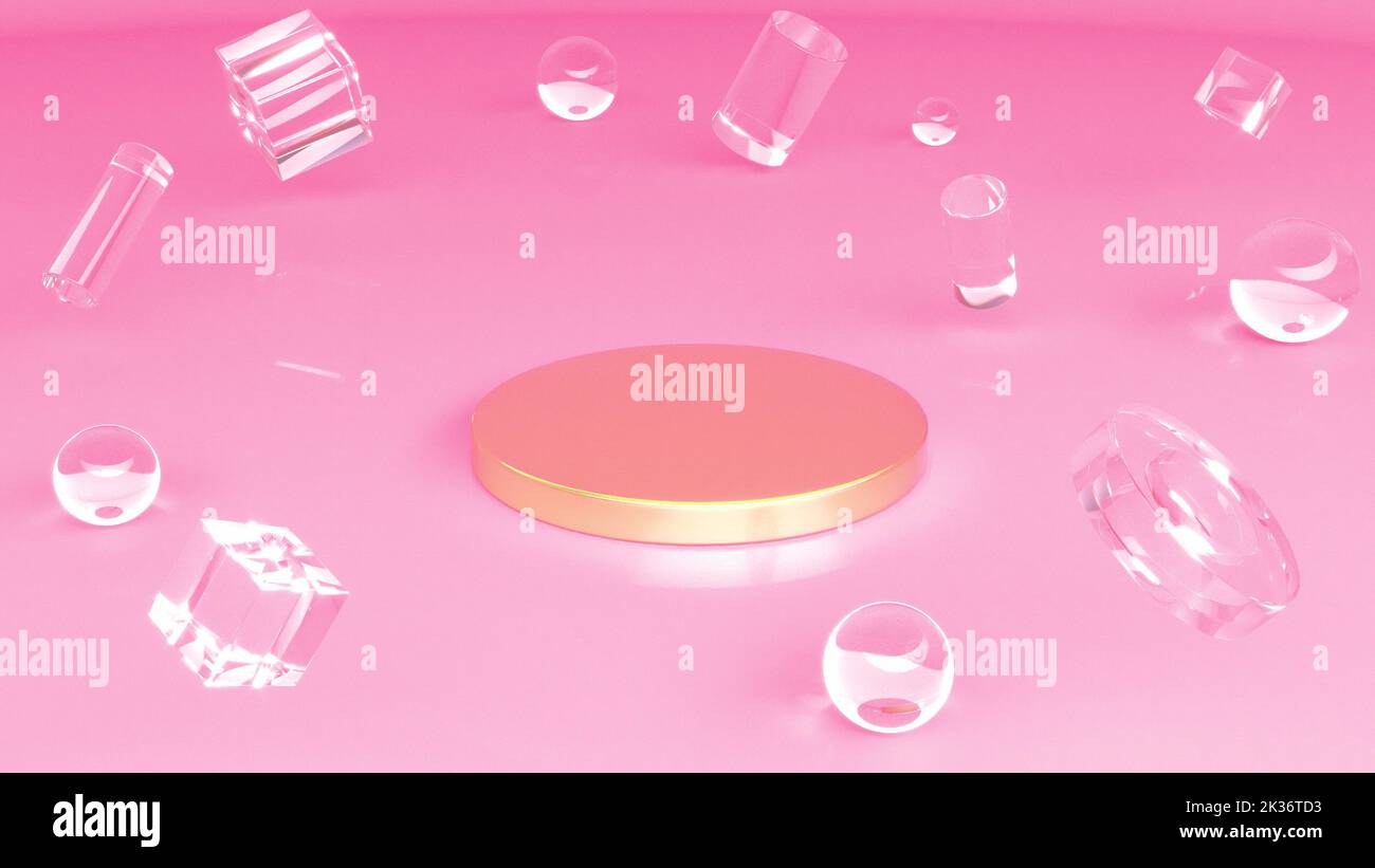 Pink mock up scene Premium luxury design Business presentation intro 3d ...