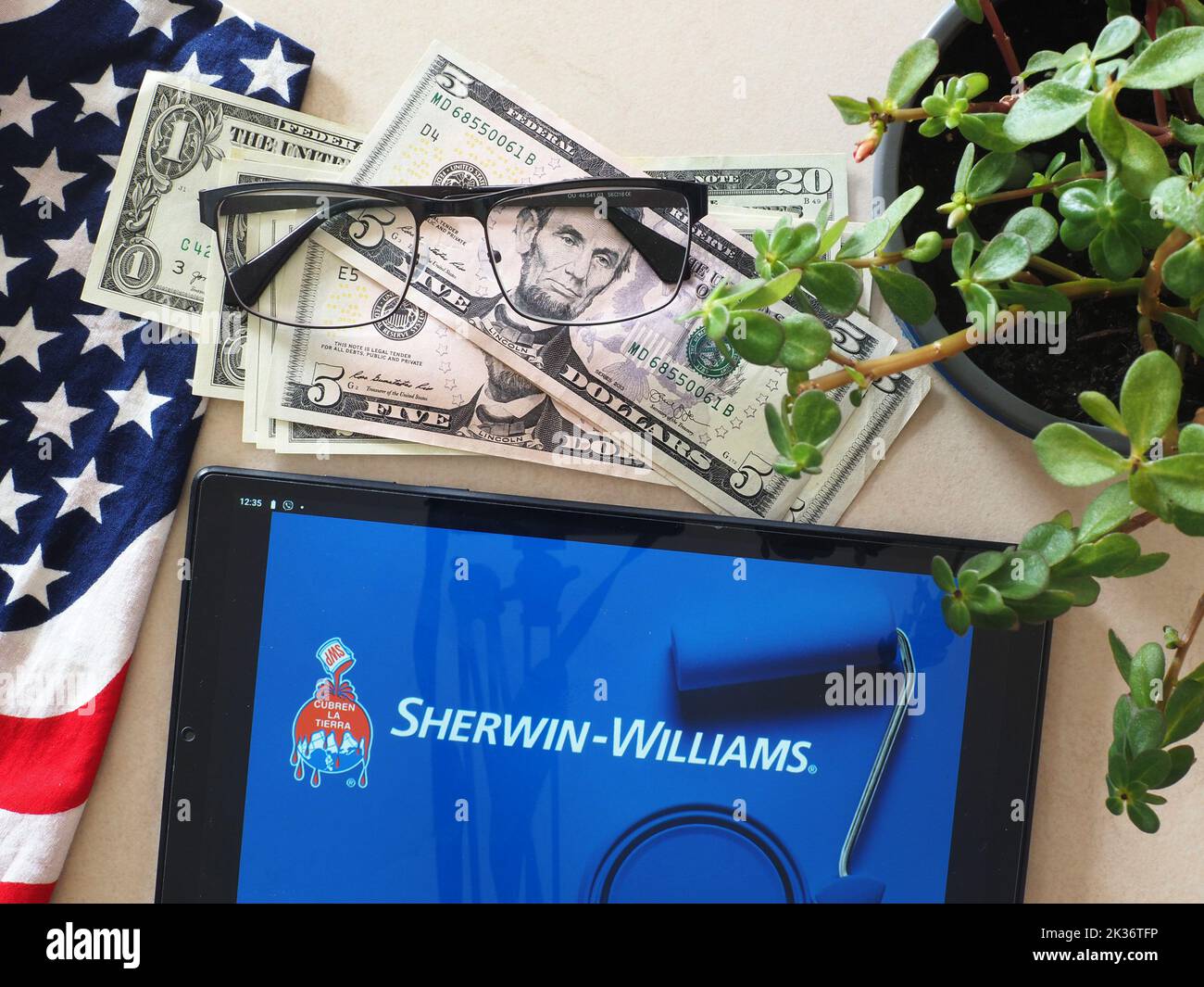 In this photo illustration, Sherwin-Williams Company logo seen ...