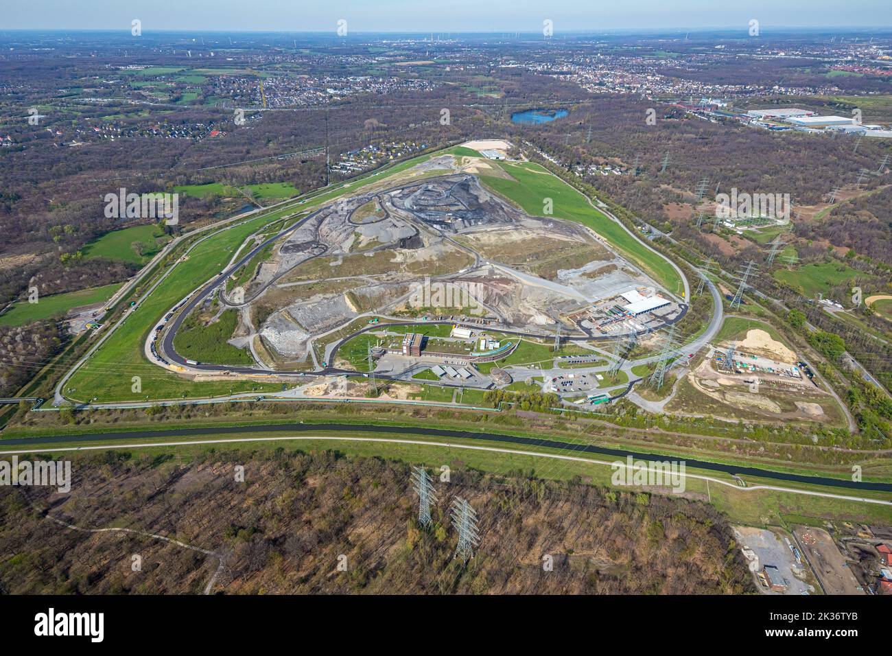 Aerial view, central landfill Emscherbruch, Agr Halde Gelsenkirchen ...