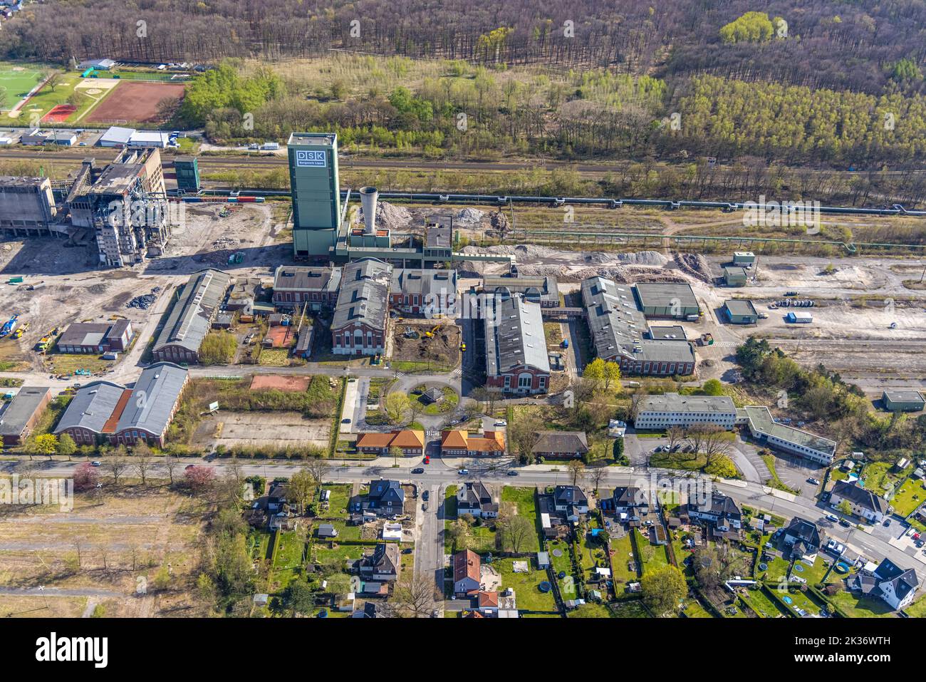 Aerial view, deconstruction of Westerholt colliery, former DSK Lippe ...
