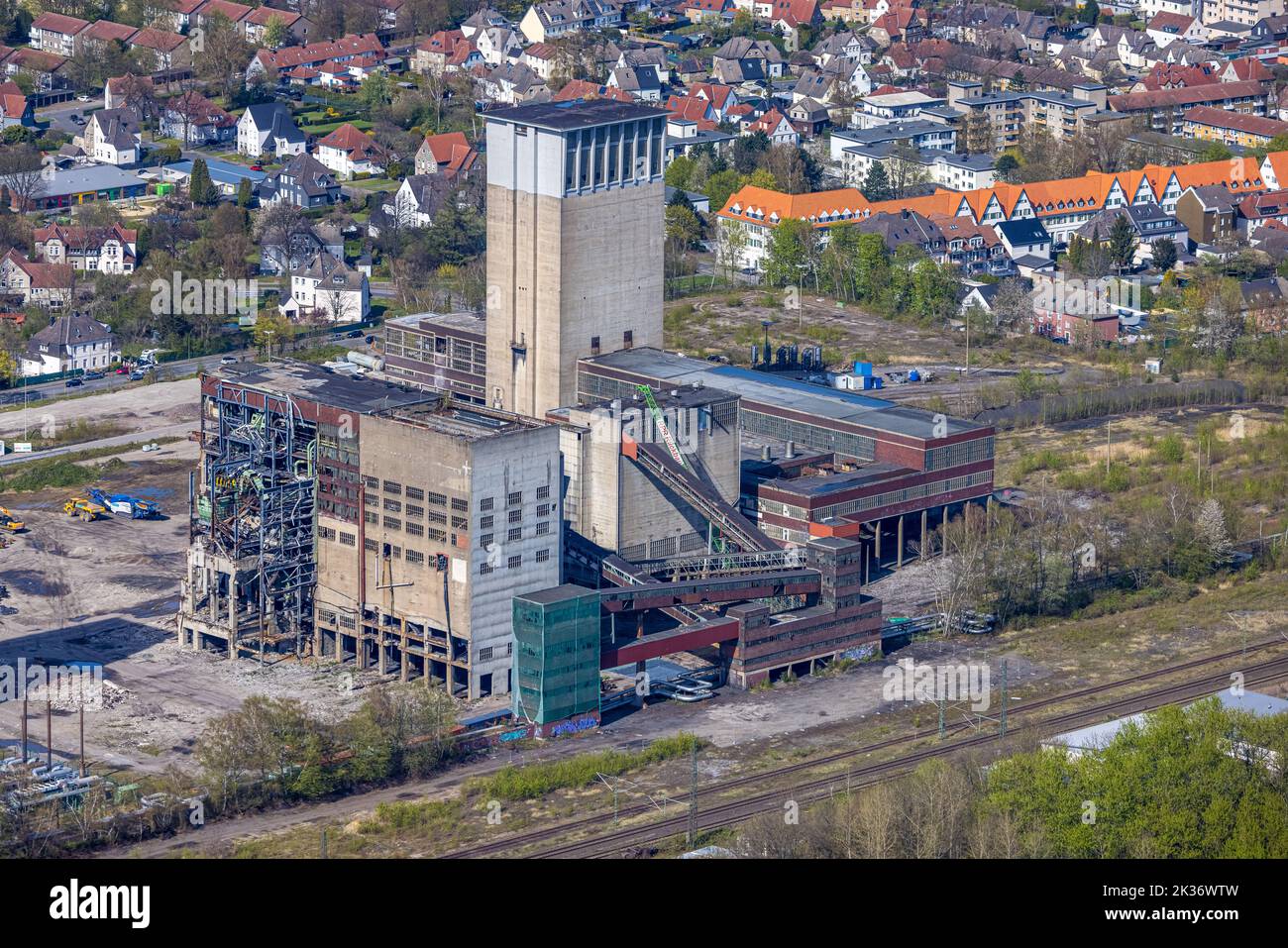 Aerial view, deconstruction of Westerholt colliery, former DSK Lippe ...