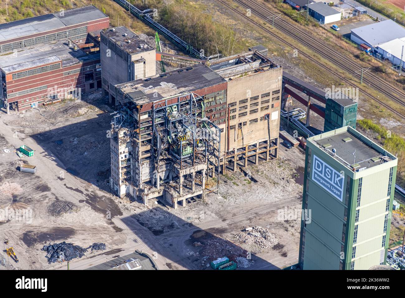 Aerial view, deconstruction of Westerholt colliery, former DSK Lippe ...