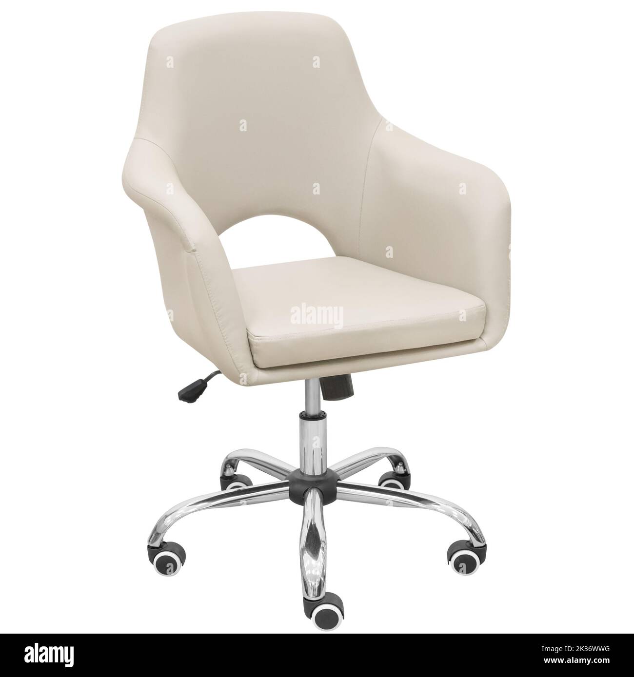 Office chair with chrome coating. Isolated on a white background Stock ...