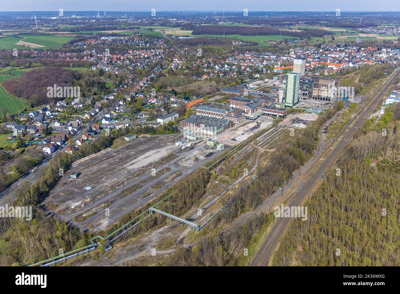 Aerial view, deconstruction of Westerholt colliery, former DSK Lippe ...