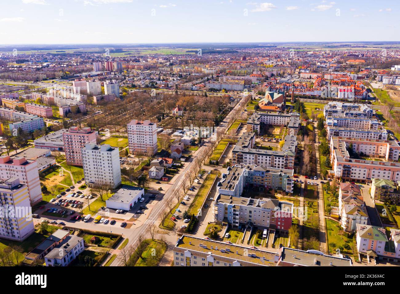 Aerial view of Leszno Stock Photo - Alamy