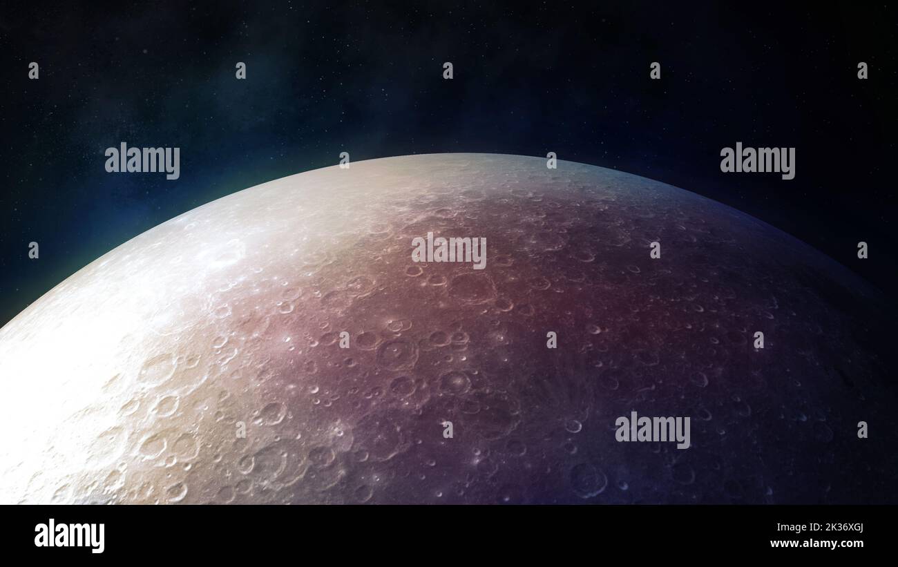 Detailed surface of the realistic moon close-up Stock Photo - Alamy