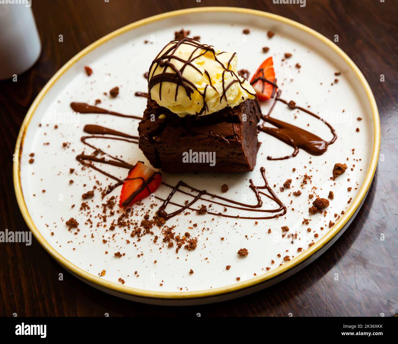 Sweet traditional chocolate brownie cake Stock Photo - Alamy