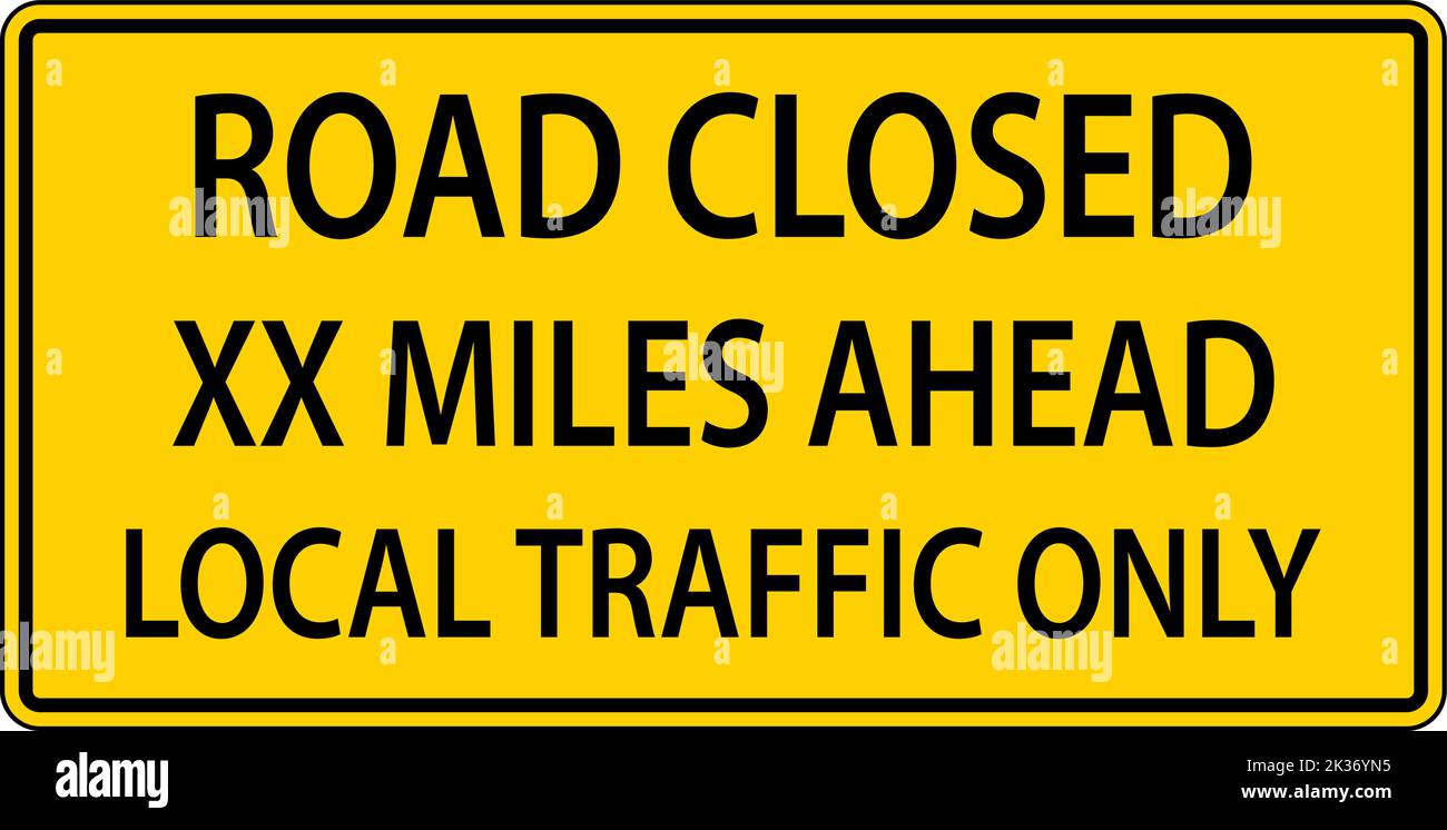 Road closure signage Stock Vector Images - Alamy