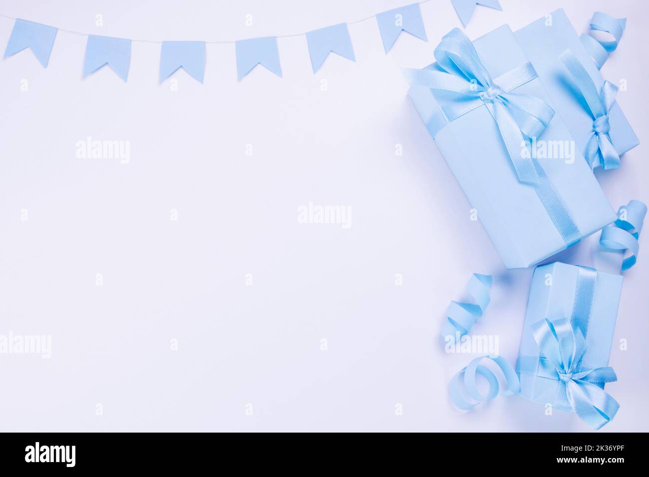 blue gift boxes with blue bows template for copy pasting, postcard ...