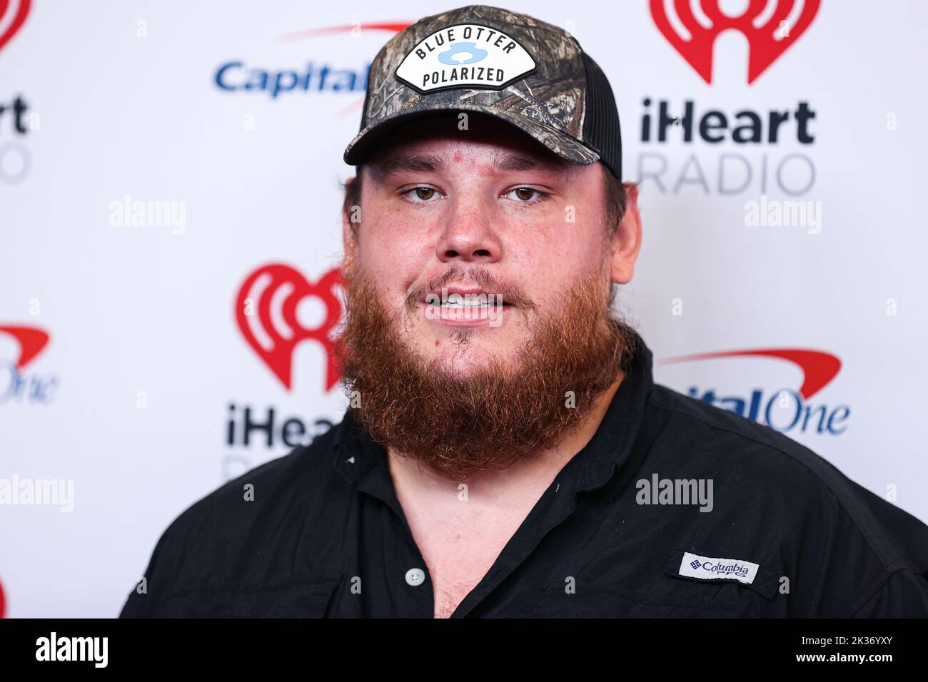 LAS VEGAS, NEVADA, USA - SEPTEMBER 24: Luke Combs poses in the press ...