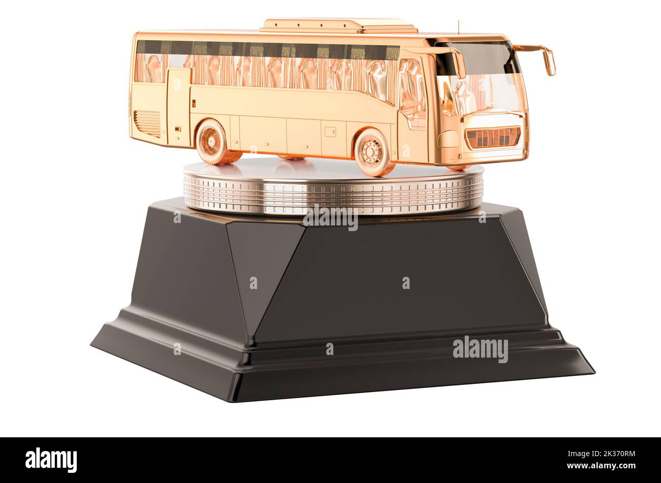 Bus Award Trophy Pedestal. 3d rendering isolated on white background ...