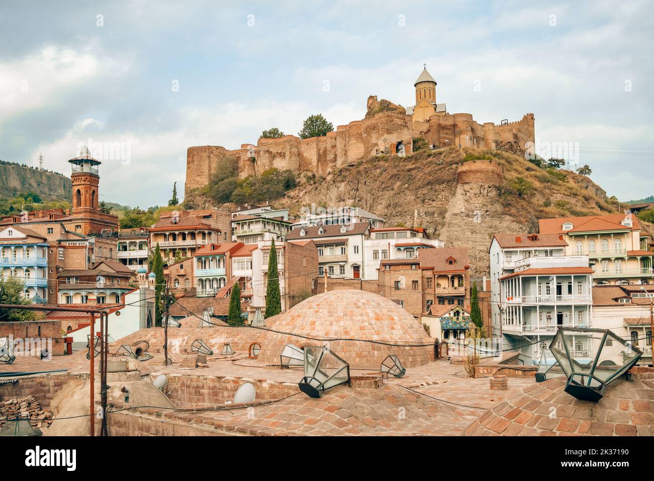 Historical Abanotubani district in Tbilisi city, Georgia Stock Photo ...