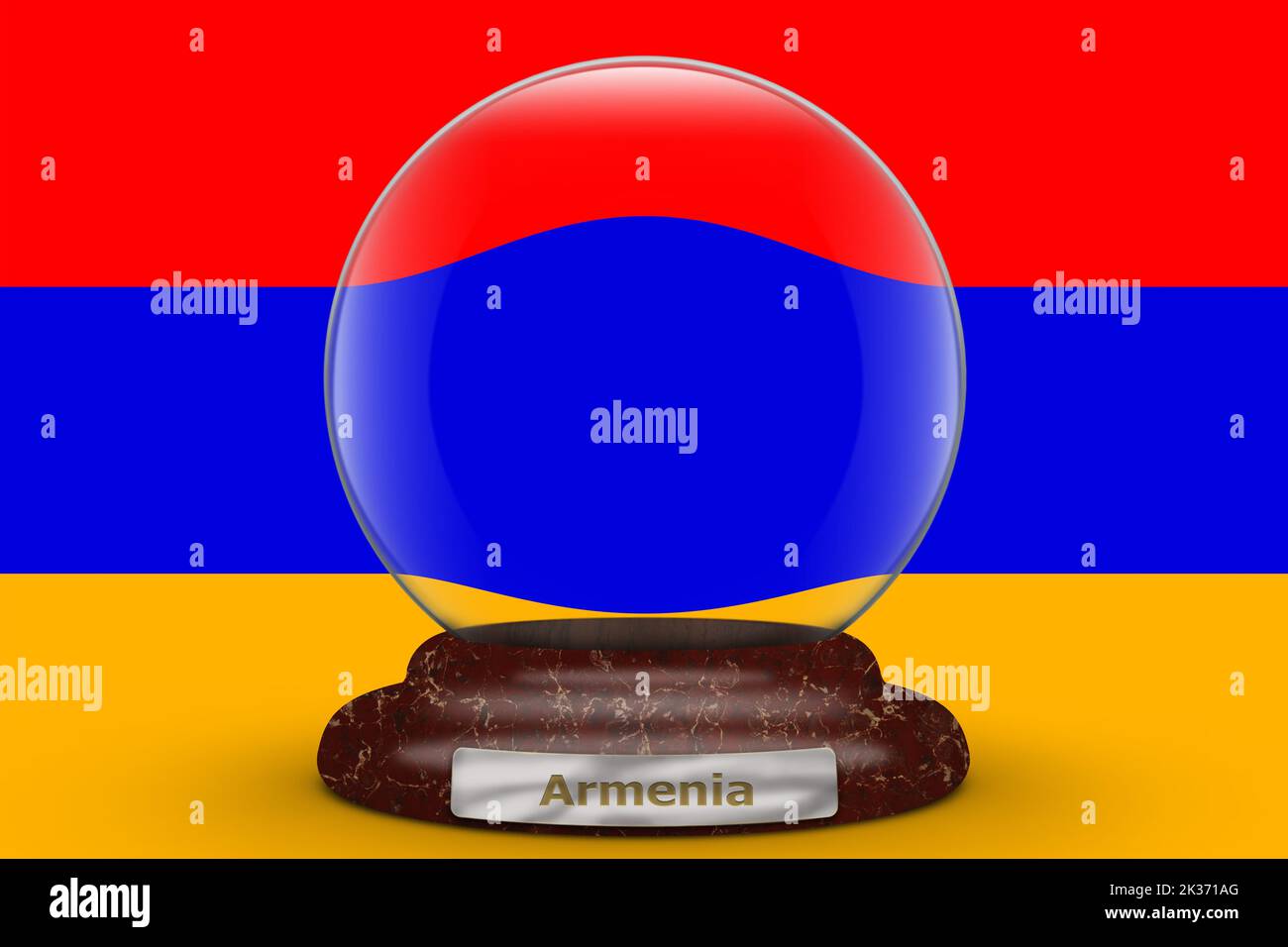 The flag of Armenia on a snow globe background Stock Photo - Alamy