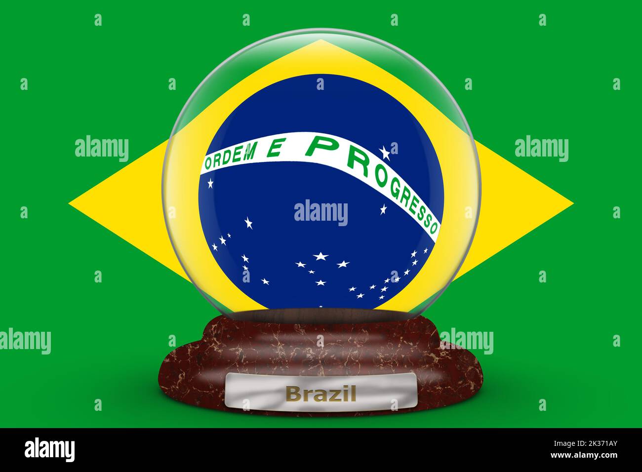 The flag of Brazil on a snow globe background Stock Photo - Alamy