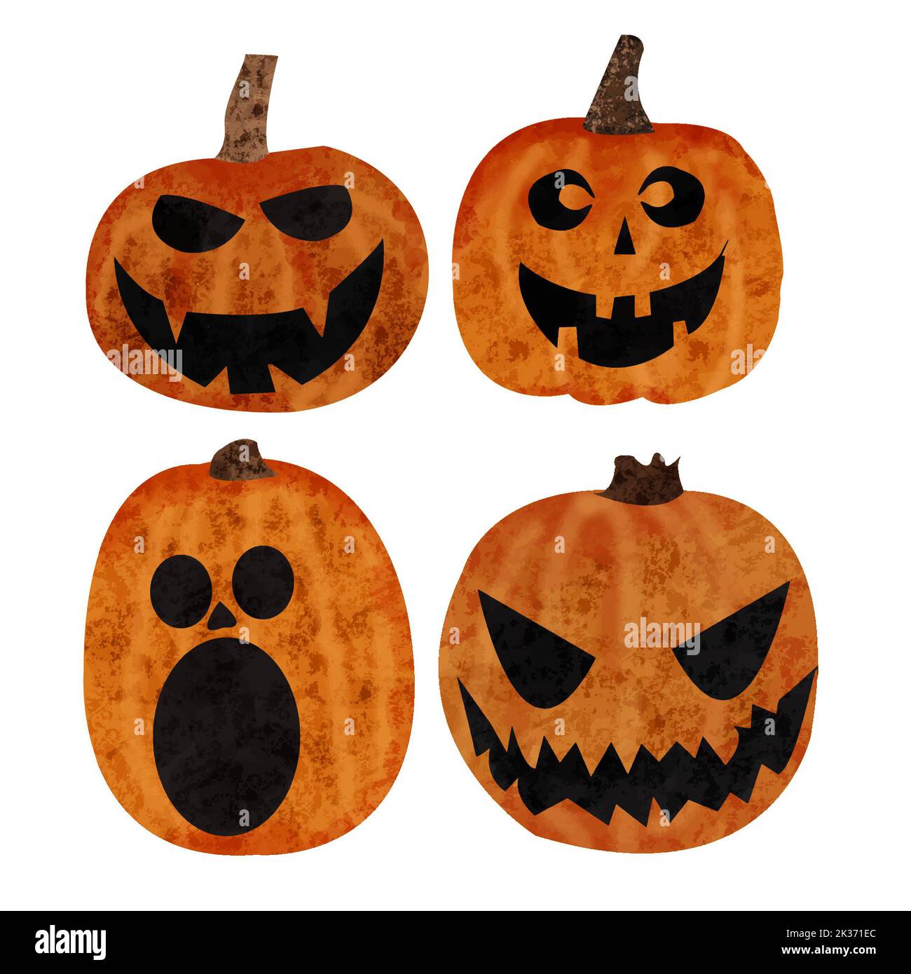 Scary pumpkin faces isolated Cut Out Stock Images & Pictures - Alamy