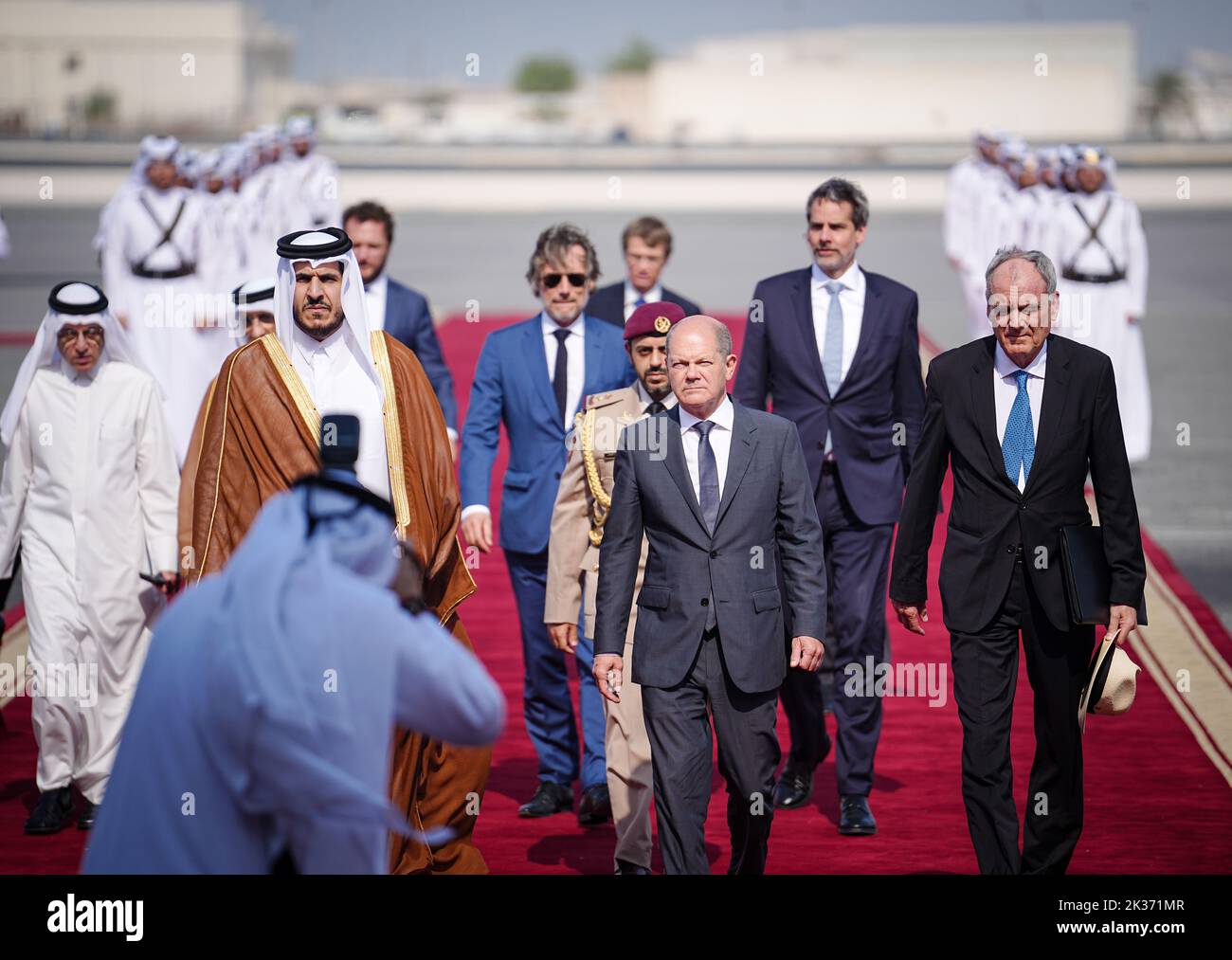 Doha, Qatar. 25th Sep, 2022. German Chancellor Olaf Scholz (SPD) is ...