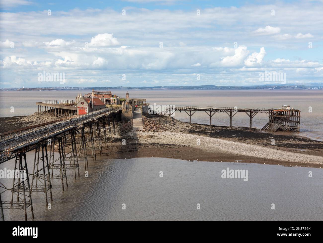 Victorian Birnbeck Pier also know as Old Pier, Weston Super Mare, North ...